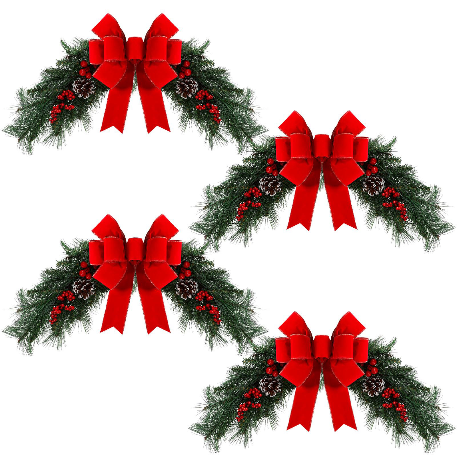 ELLAAURORA Christmas Window Swag for Front Door Lintel Mantel Wall Home ...