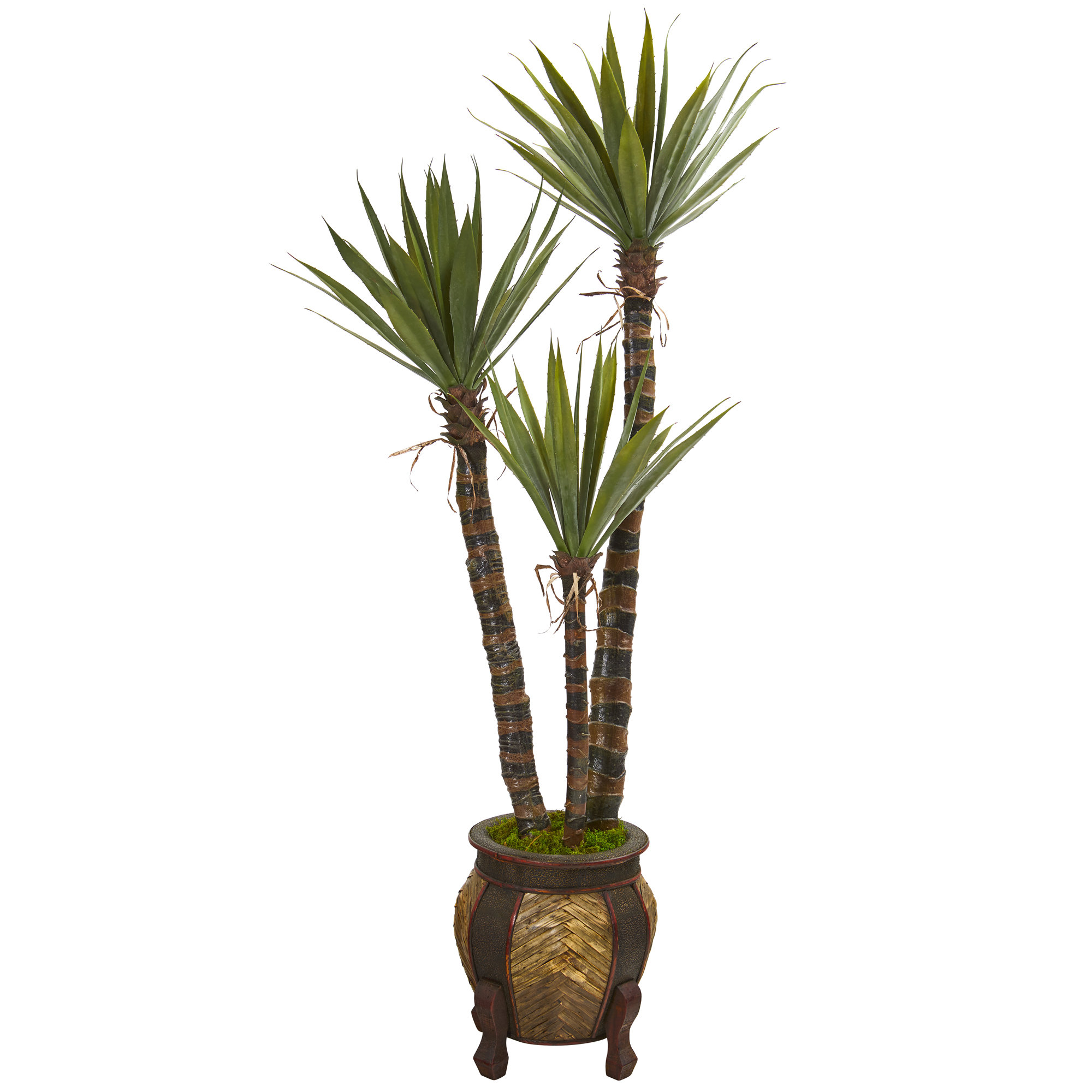 World Menagerie 61'' Faux Yucca Tree in Wood Planter | Wayfair