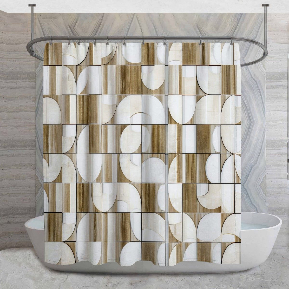 East Urban Home Geometric panel Shower Curtain - Cool pattern Bathroom ...