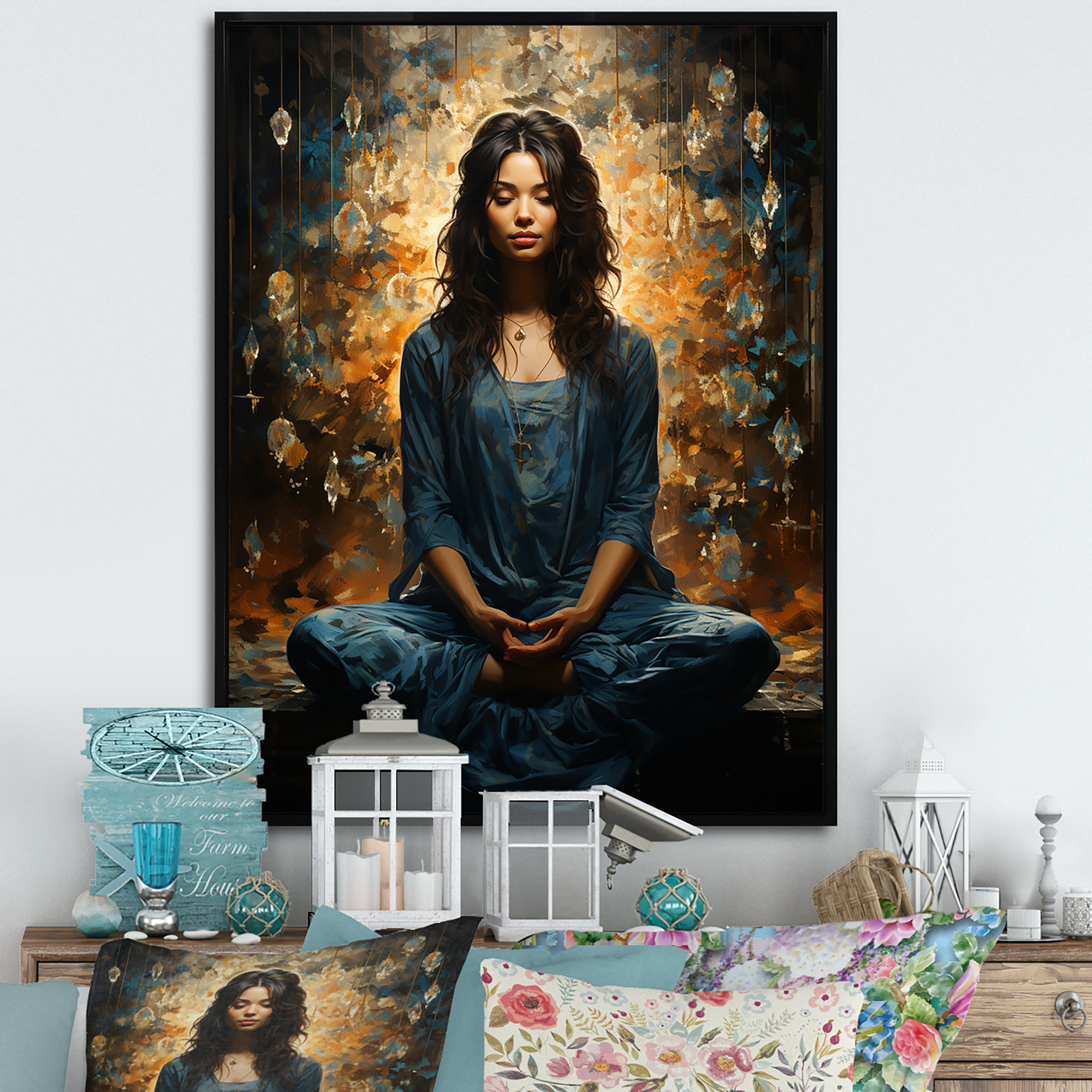 Design Art Yoga Cosmic Union - Yoga Canvas Prints | Wayfair