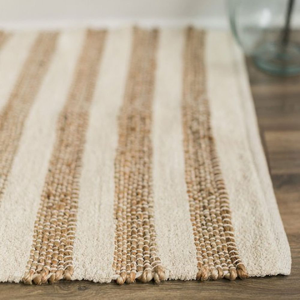 Bayou Breeze Leilani Striped Tufted 2' X 3' Cotton Brown Area Rug | Wayfair