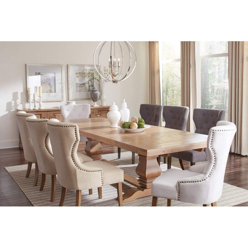 One Allium Way® Senoia Rustic Smoke Dining Table With Extension Leaf ...