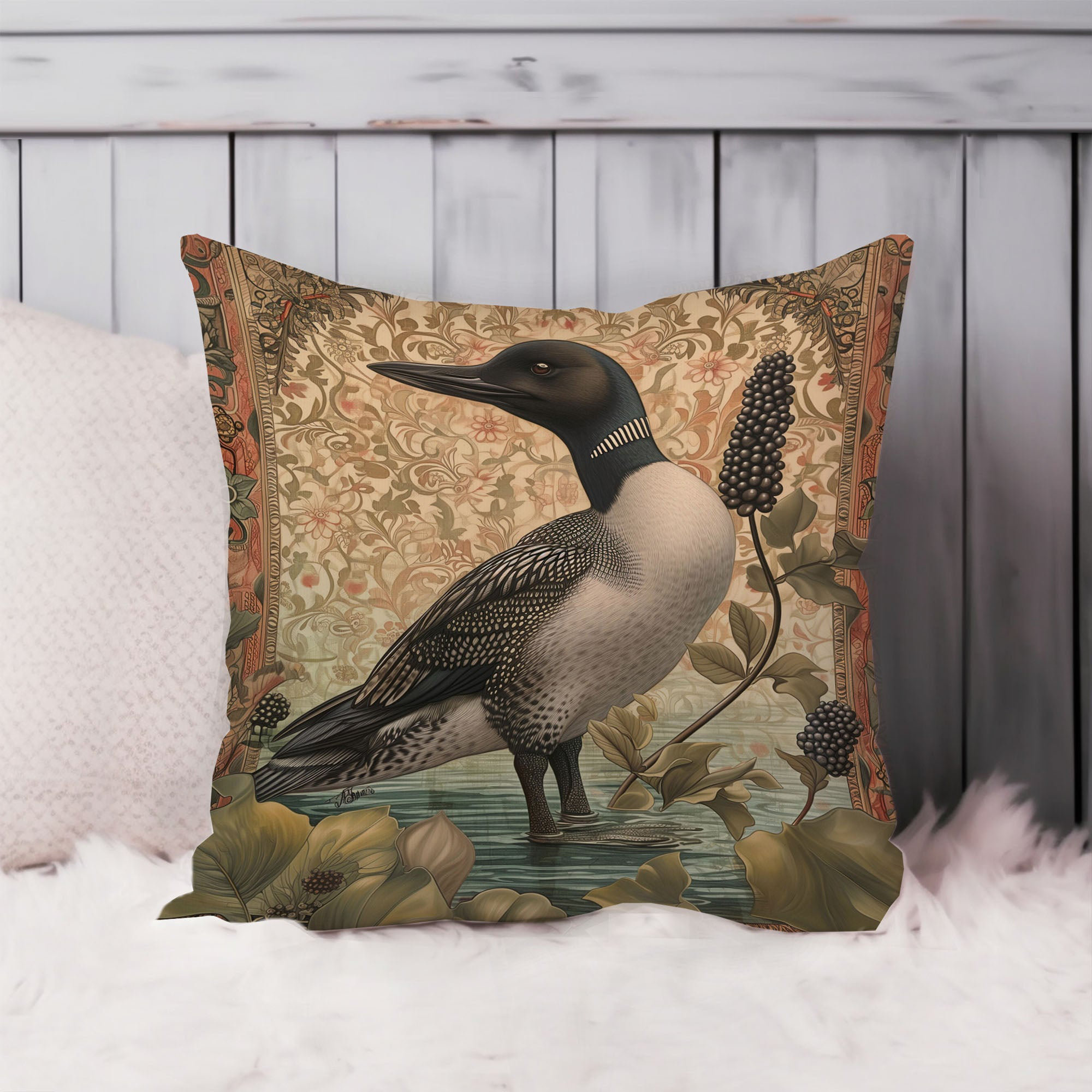 Ethan Taylor Animals William Morris Duck XIII Cottage Throw Pillow ...