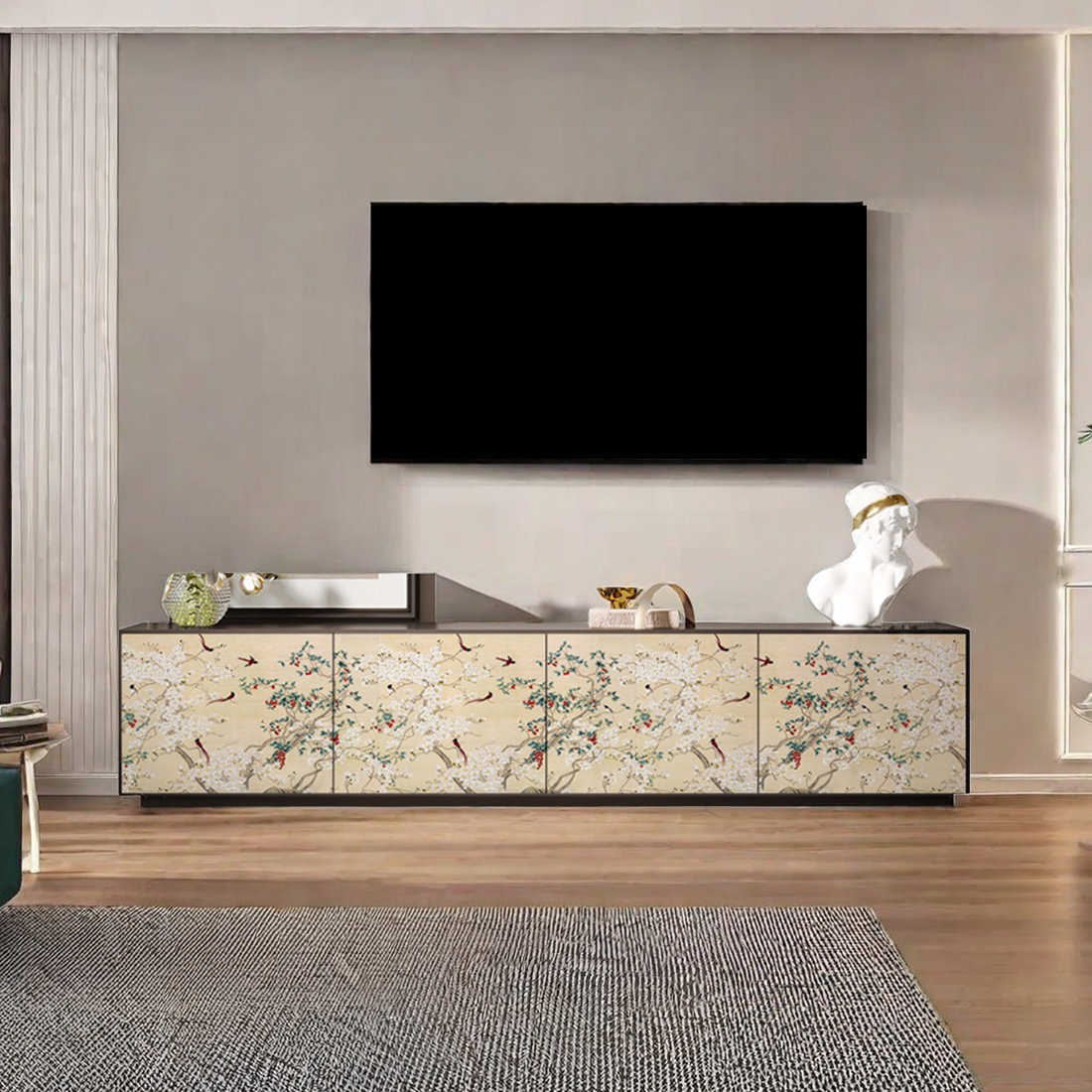 Aurora Craft Ash Wood TV Stand With Enclosed Bottom Design 70.86 ...