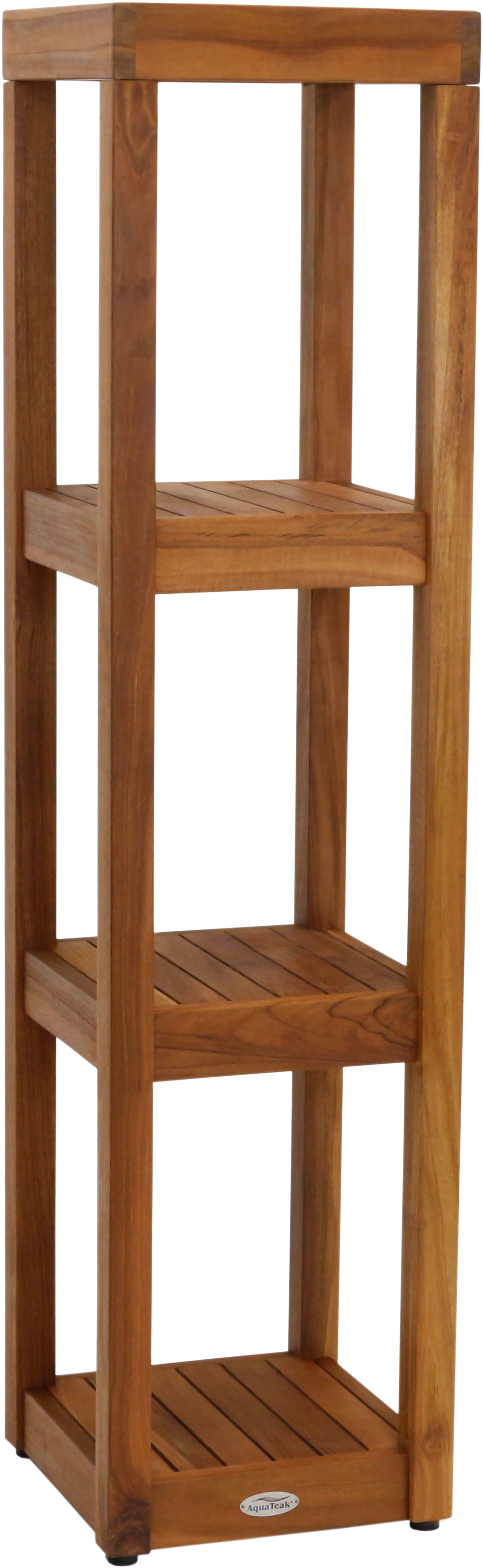 Aqua Teak Sula Four-Tier Square Teak Bath Stand | Wayfair