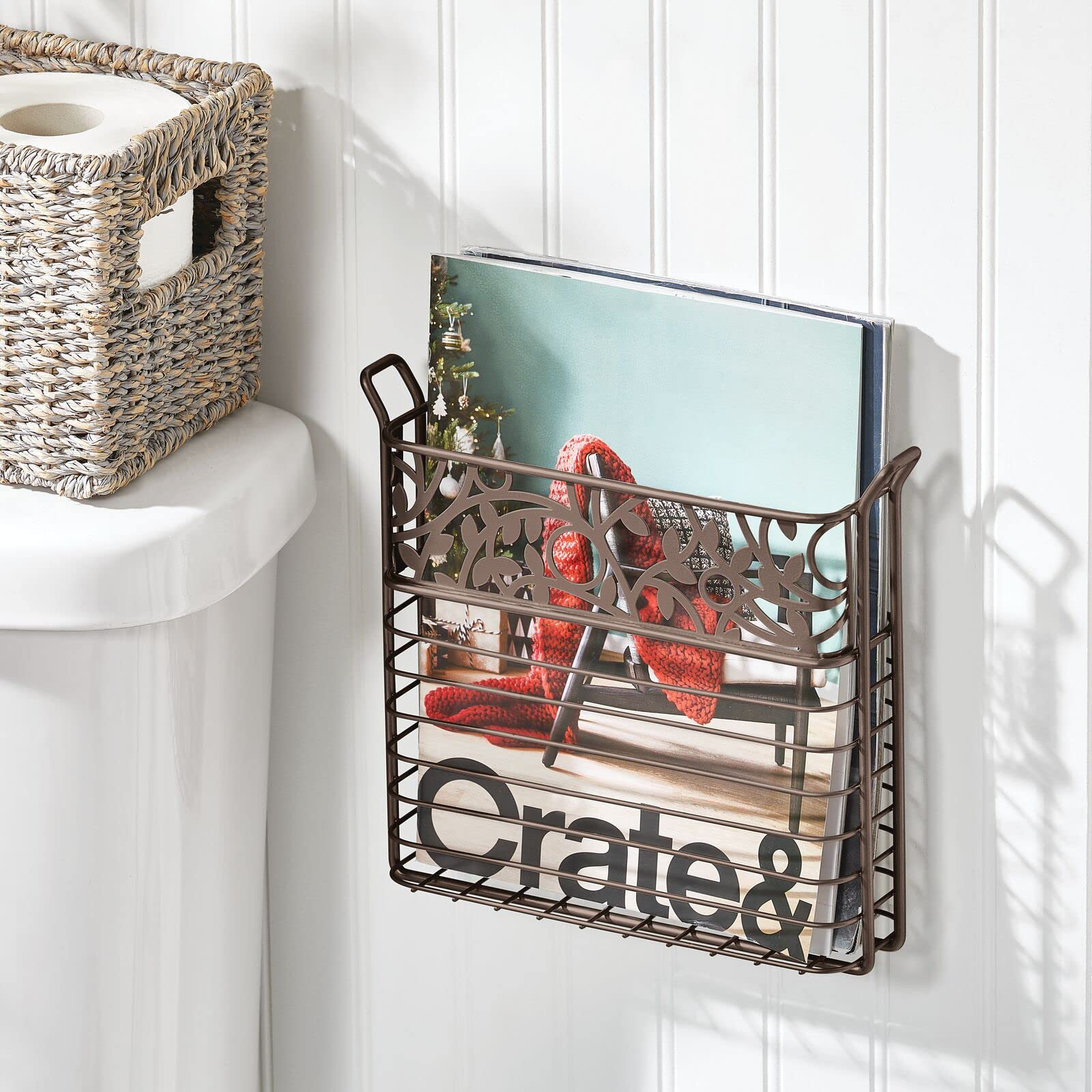 Lark Manor™ Decorative Modern Metal Wall Mount Magazine Holder | Wayfair