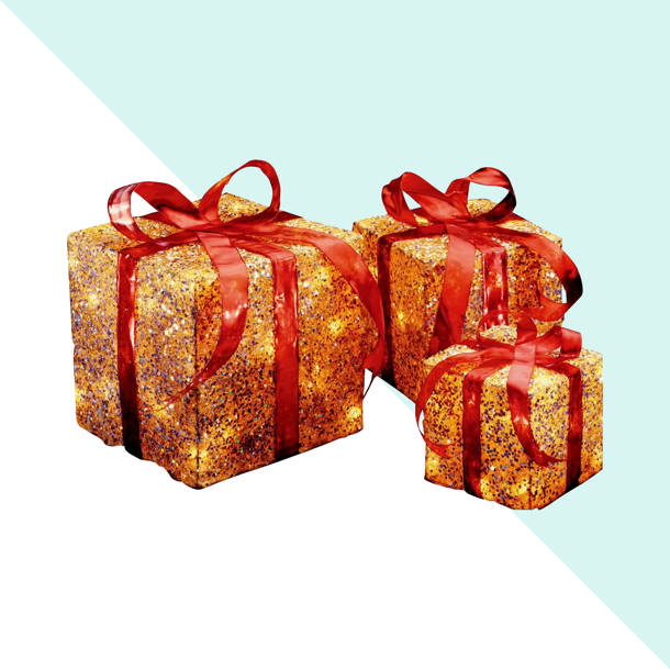 The Holiday Aisle® Gift Box Christmas Decoration with Red Ribbon 3 ...