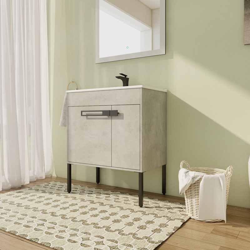 Latitude Run® 30.07'' Single Bathroom Vanity with Ceramic Top | Wayfair