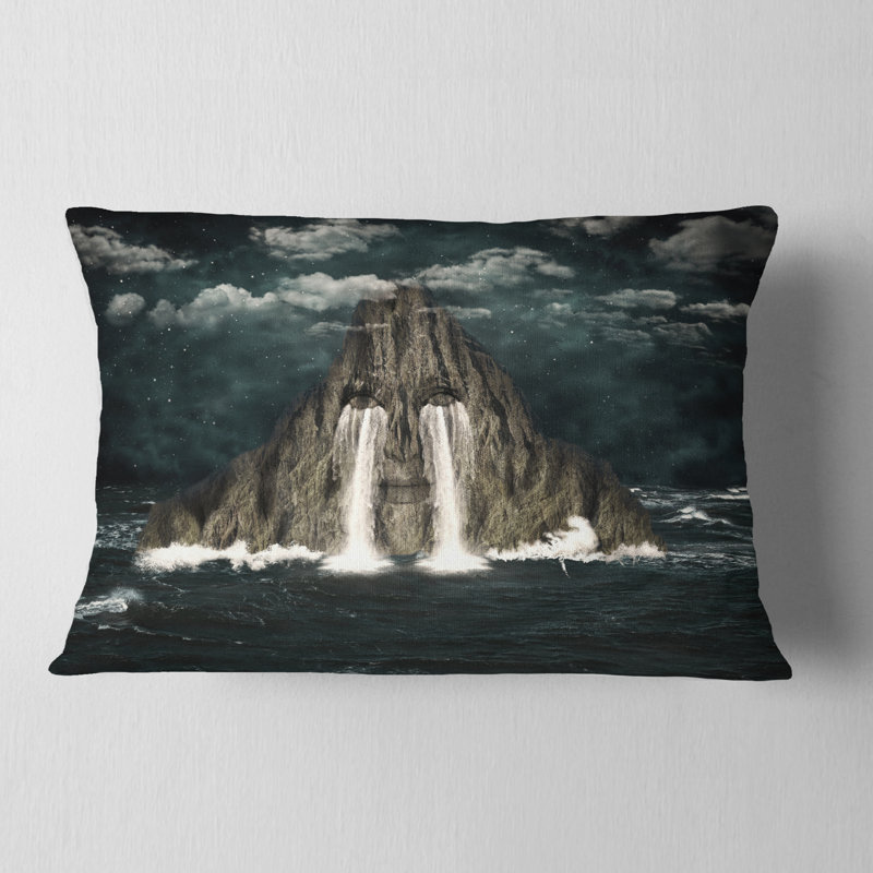 Design Art Sea of Tears - Abstract Printed Pillow | Wayfair