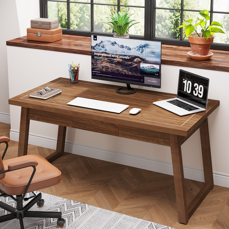 Red Barrel Studio® Bryonhall 55.1'' W Rectangle Executive Desk ...