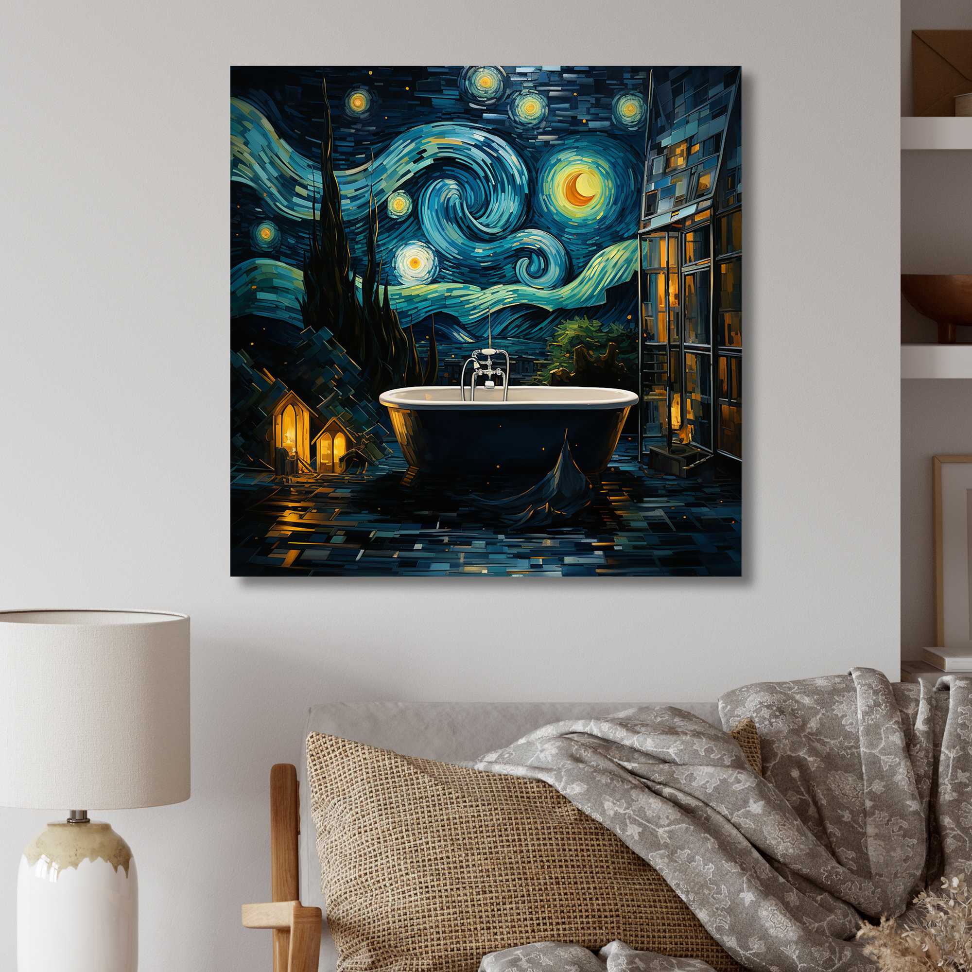 Lark Manor™ Blue Starlight Bathroom III - Raven Animal Metal Wall Art ...