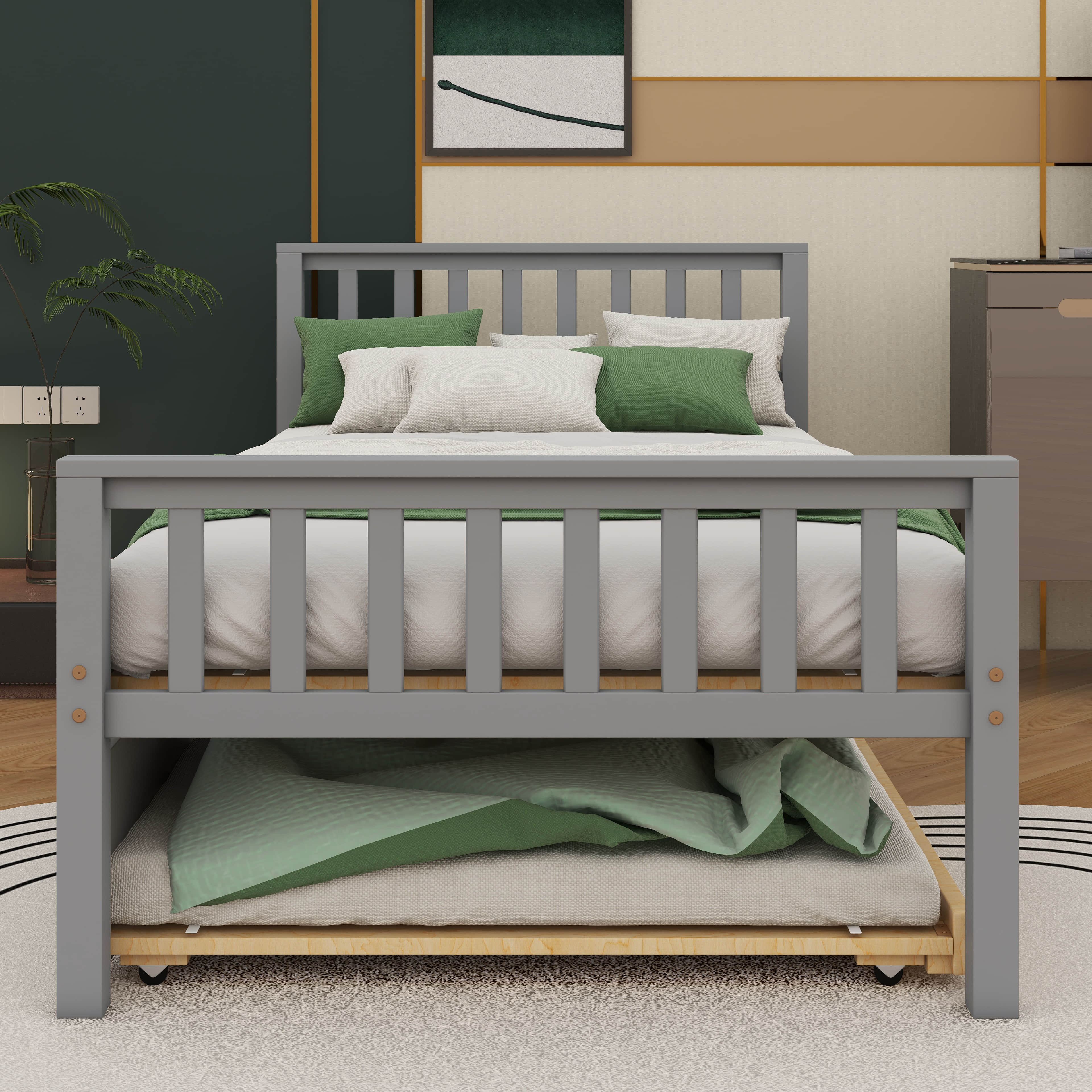 Lark Manor™ Sturdy Wood Twin-Size Platform Bed Frame Featuring A Pull ...
