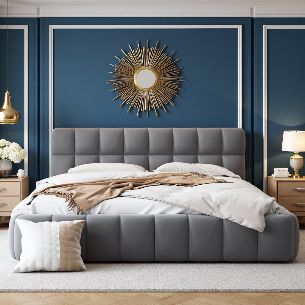 Latitude Run® Timeless Stability Upholstered Platform Bed with Thick ...