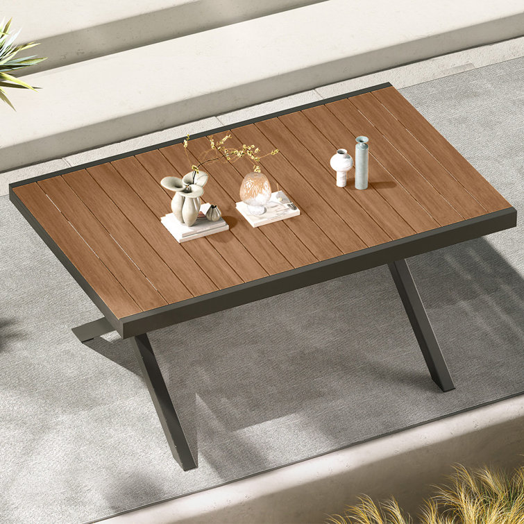 Gracie Oaks Aluminum And Steel Heated Transfer Extendable Dining Table ...