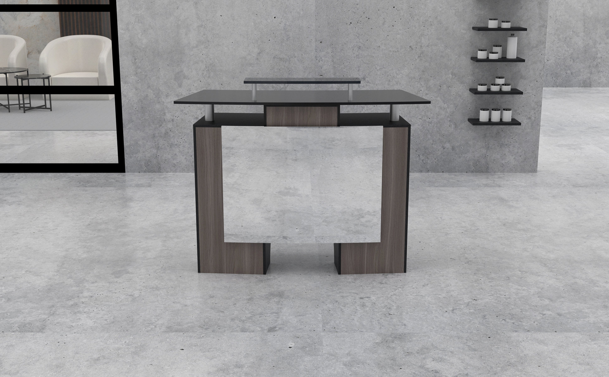 Orren Ellis Rectangular Glass Reception Desk | Wayfair