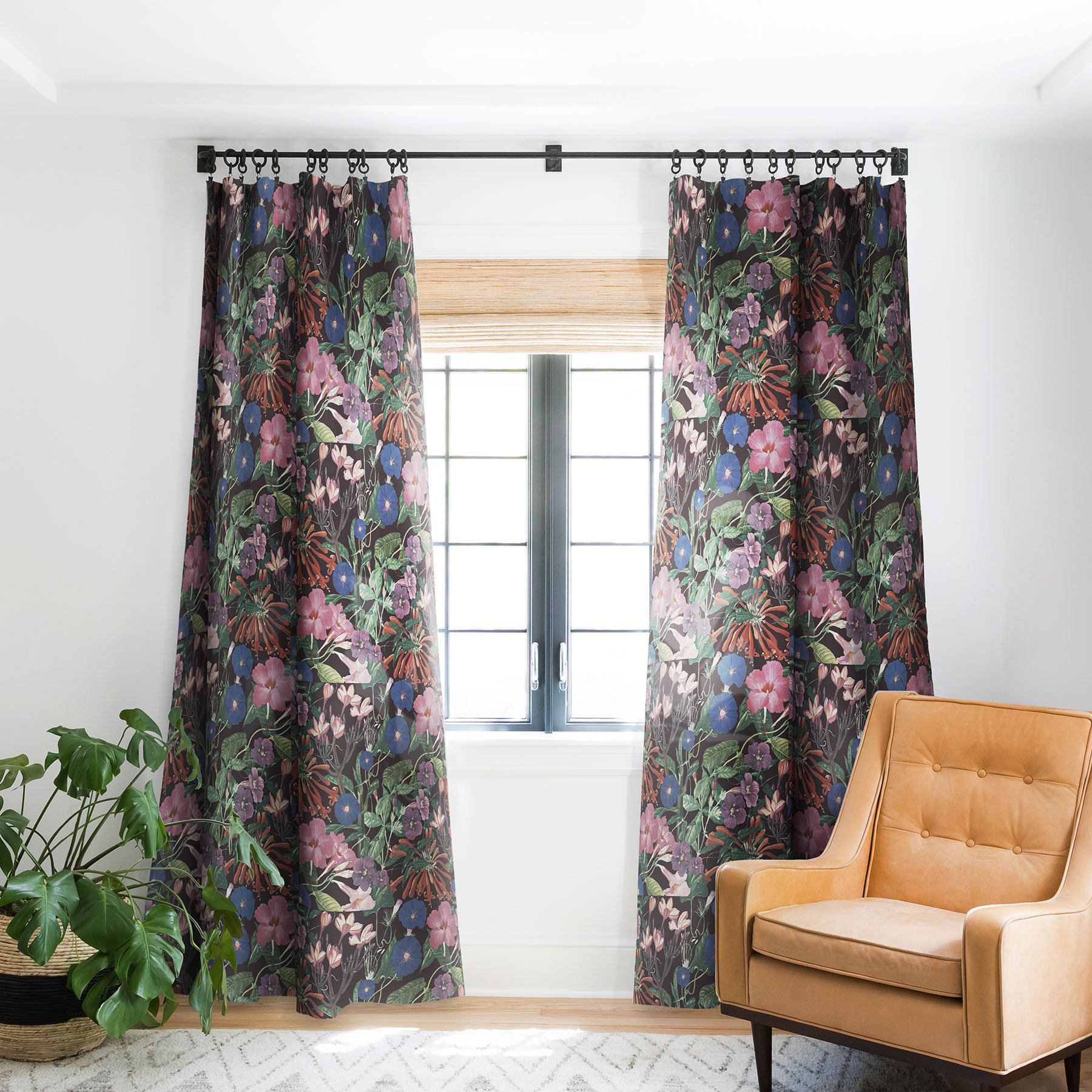 East Urban Home Cayenablanca Floral Symphony 1pc Blackout Window ...