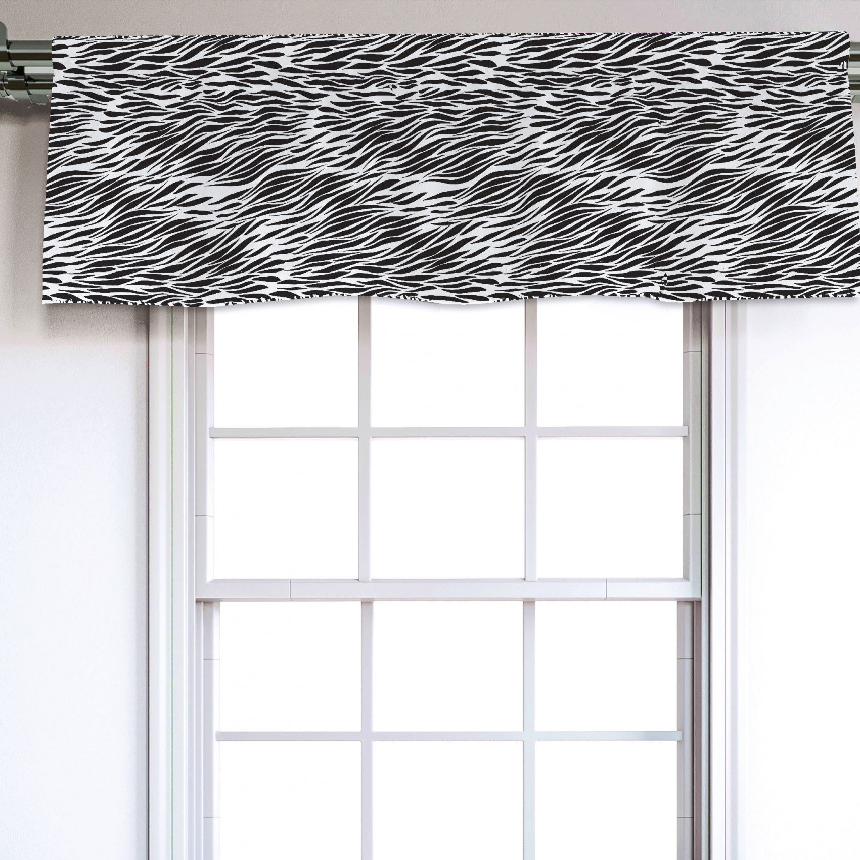 East Urban Home Zebra Print 54" Window Valance | Wayfair