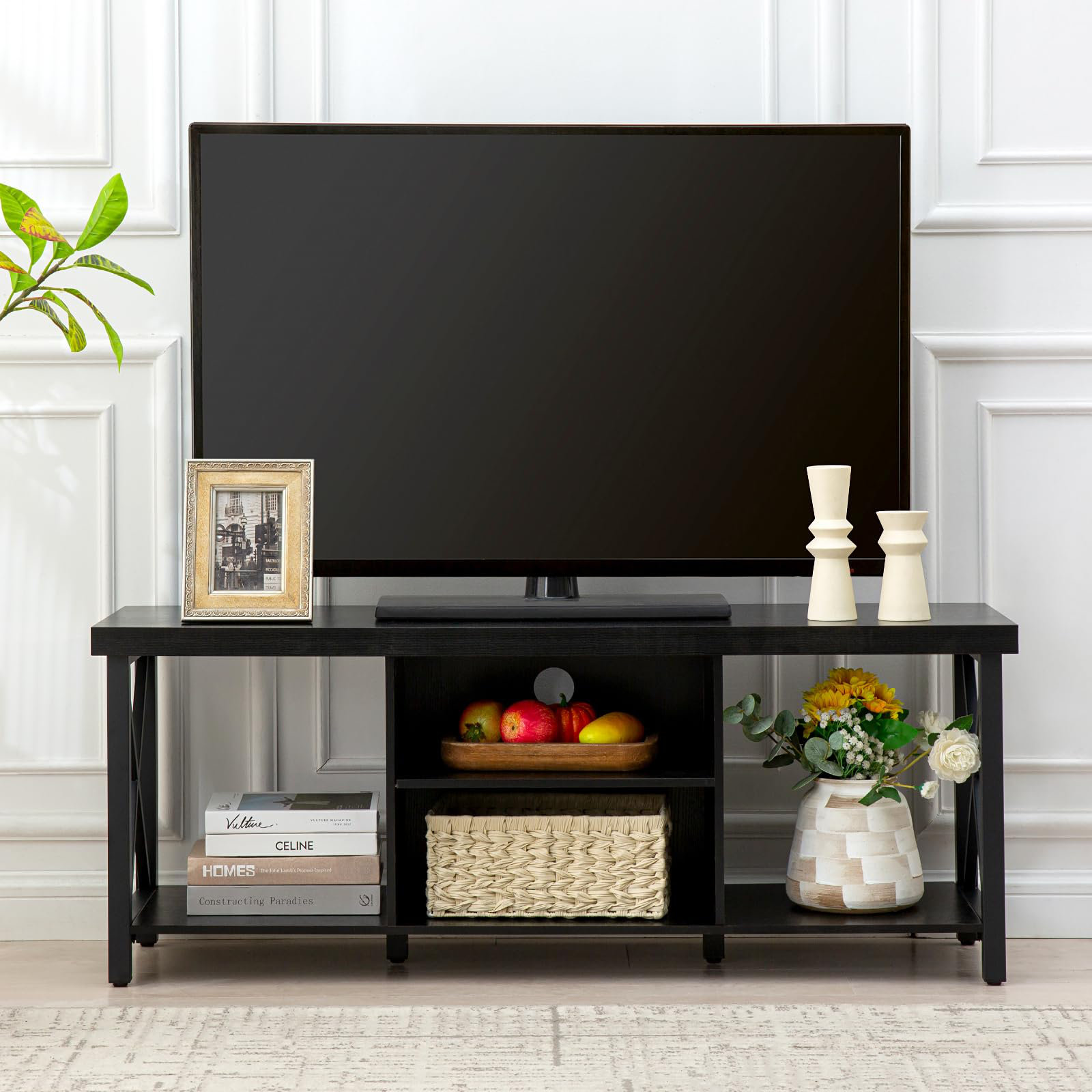 Gracie Oaks TV Stand for TV, TV Cabinet with Open Storage, TV Console ...