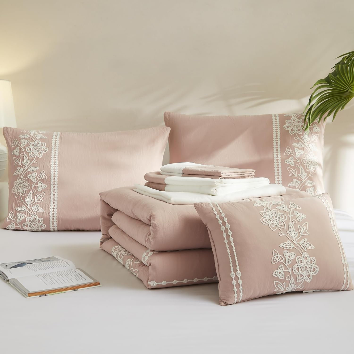 ASTER-FORM CORP Pink Comforter Full Size 7 Piece With Deco Pillow ...