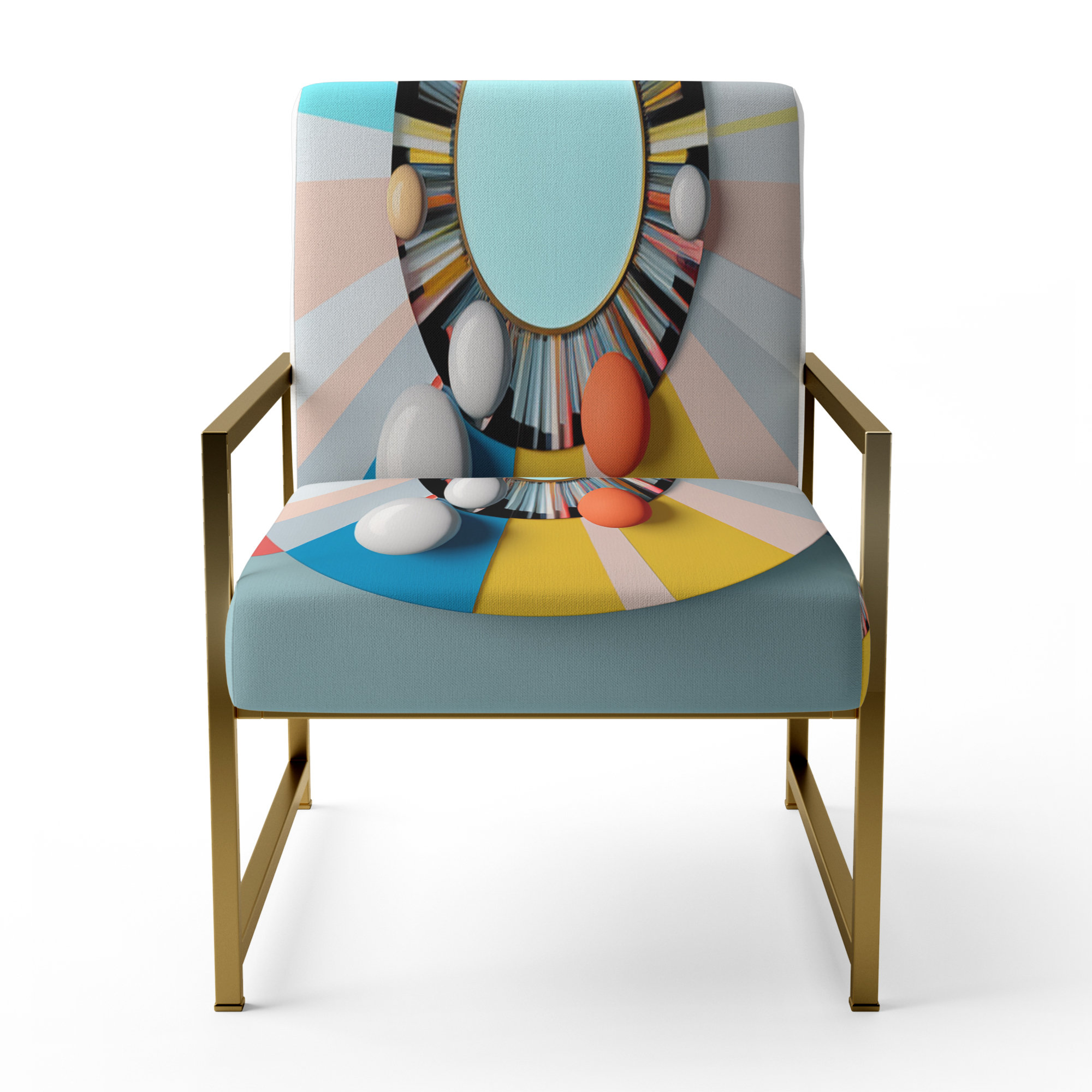 East Urban Home Croker - Upholstered Abstract Geometric Accent Arm ...