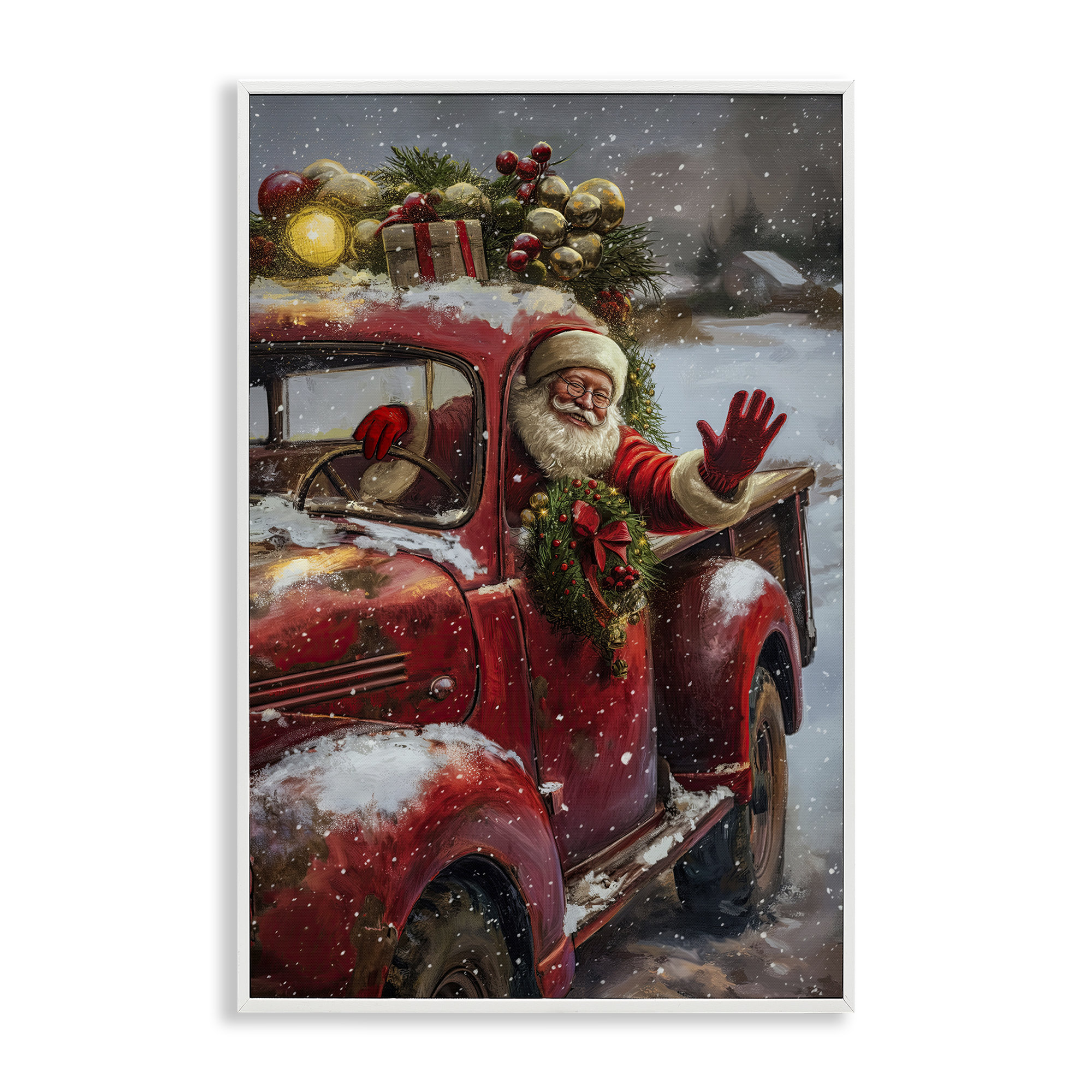 Union Rustic Santa Waving Hello Framed Giclee Art by Imagine It Images ...