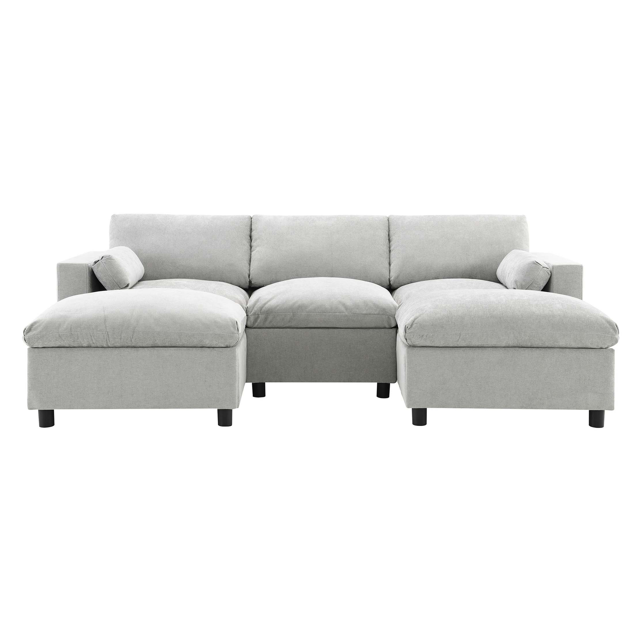 Wrought Studio™ 86.5'' Chenille Modular Sectional Sofa with Storage ...