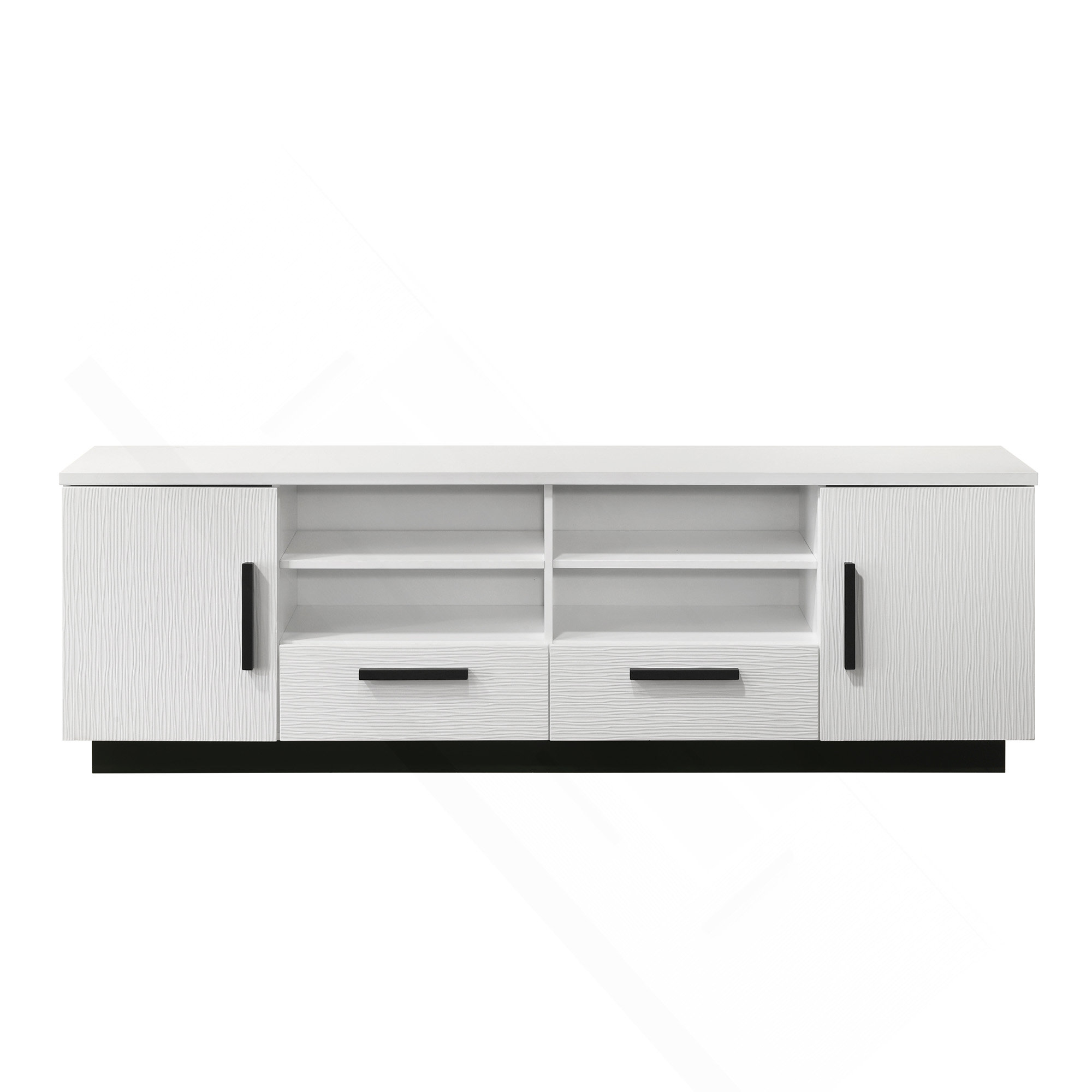 Latitude Run® Matilda 70.5 Inch White Finish TV Stand With Spacious ...