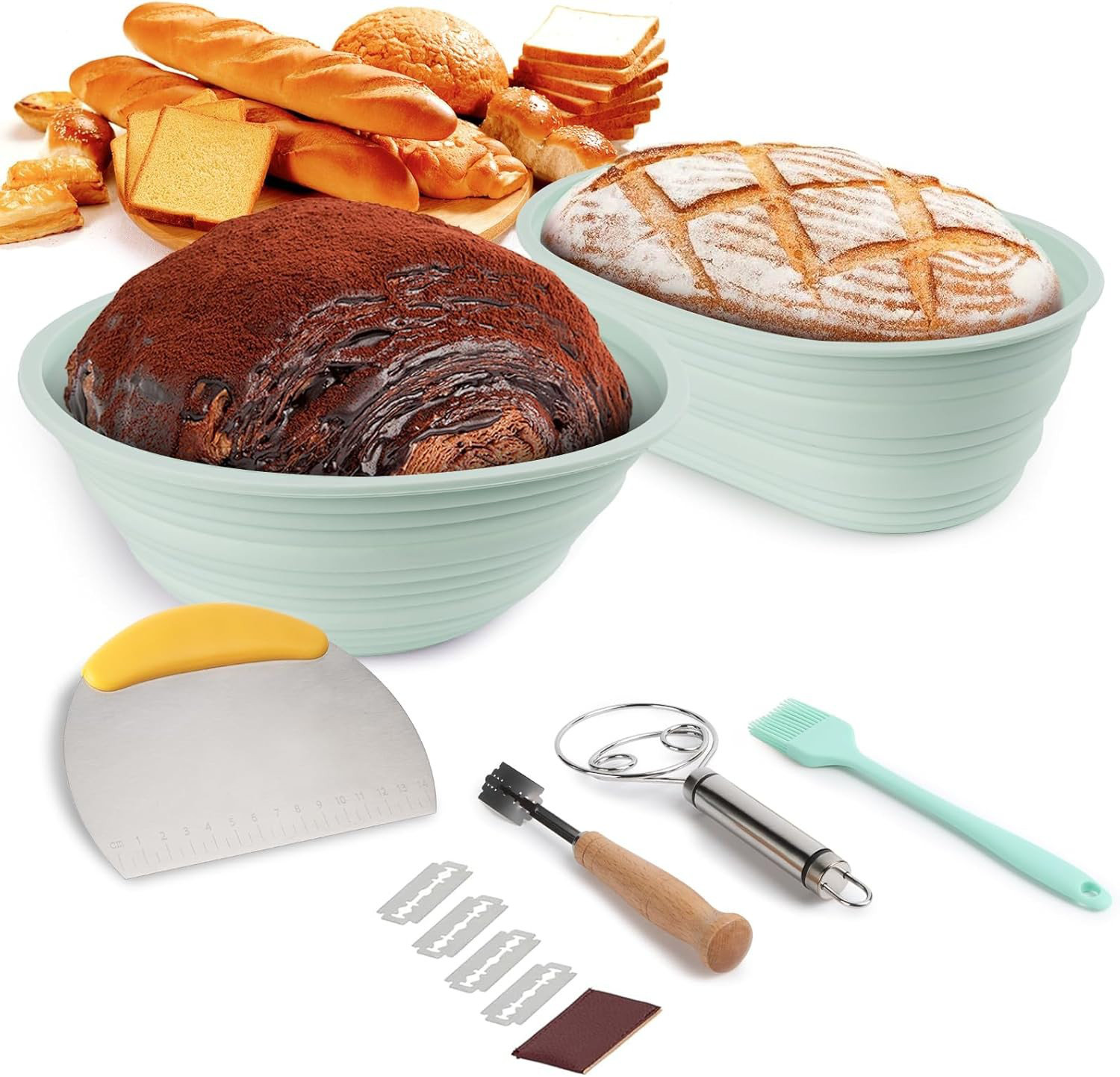 APPENIN WINTER PARK CORP Banneton Bread Proofing Basket 7-Piece ...