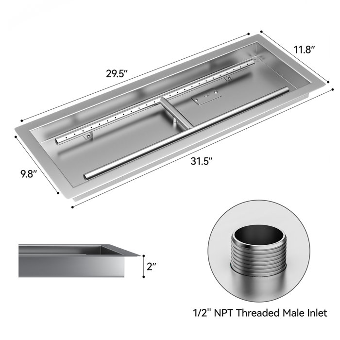 Edrosie Inc Stainless Steel Outdoor Fire Pit Table Insert | Wayfair