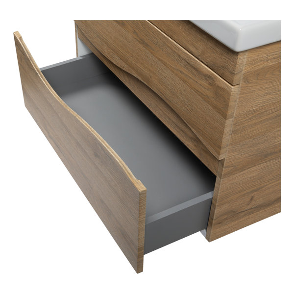 Millwood Pines Dayshon Modern Wall Mounted Bathroom Vanity With ...