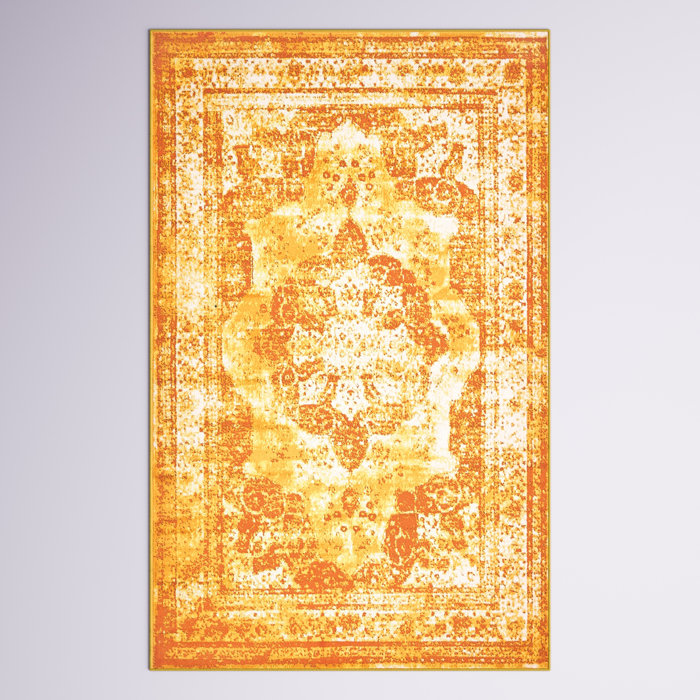 Mistana™ Brandt Performance Yellow/Orange Rug & Reviews | Wayfair
