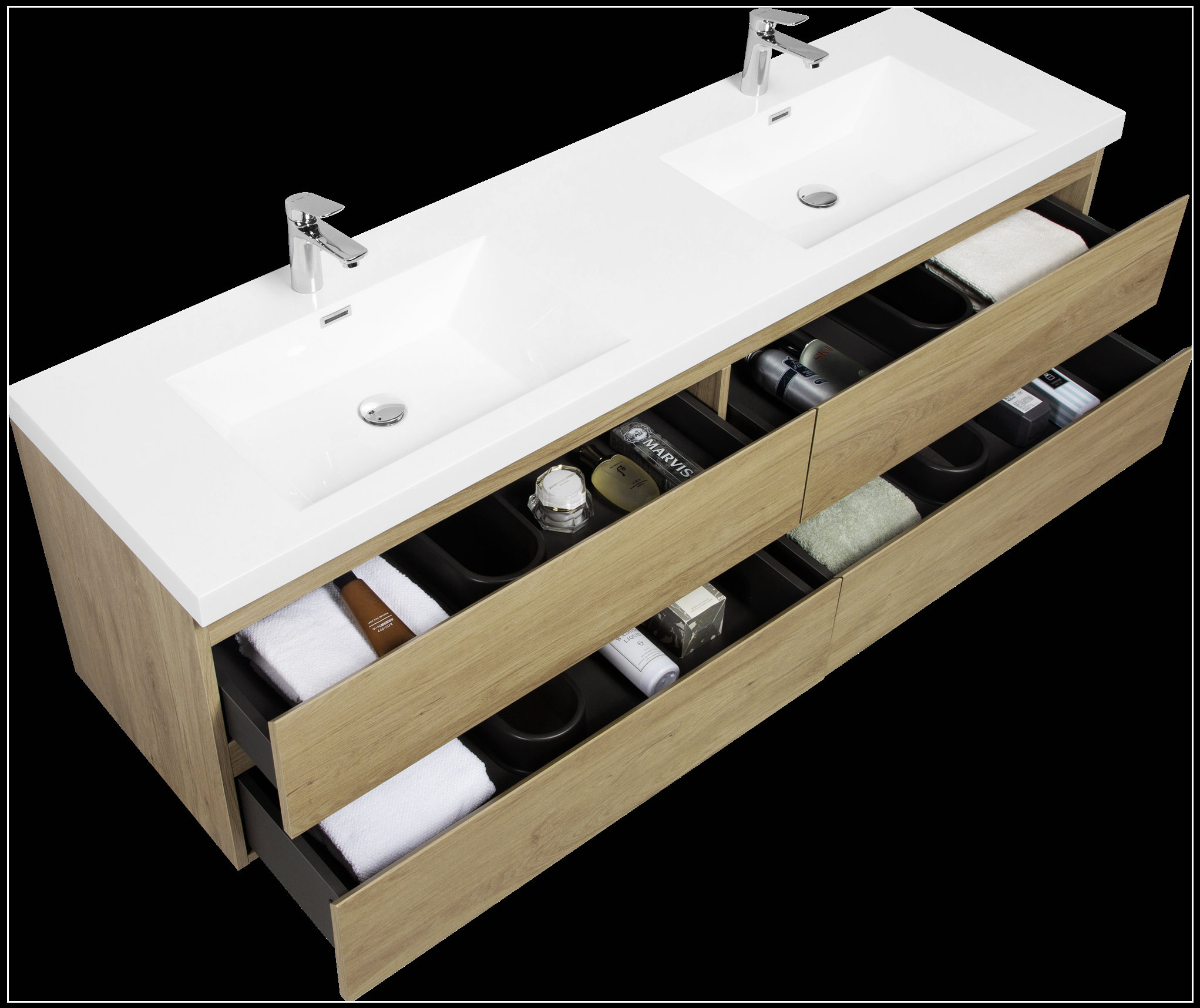 Ivy Bronx 72 Inch Floating Bathroom Vanity with Sink, Modern Wall ...