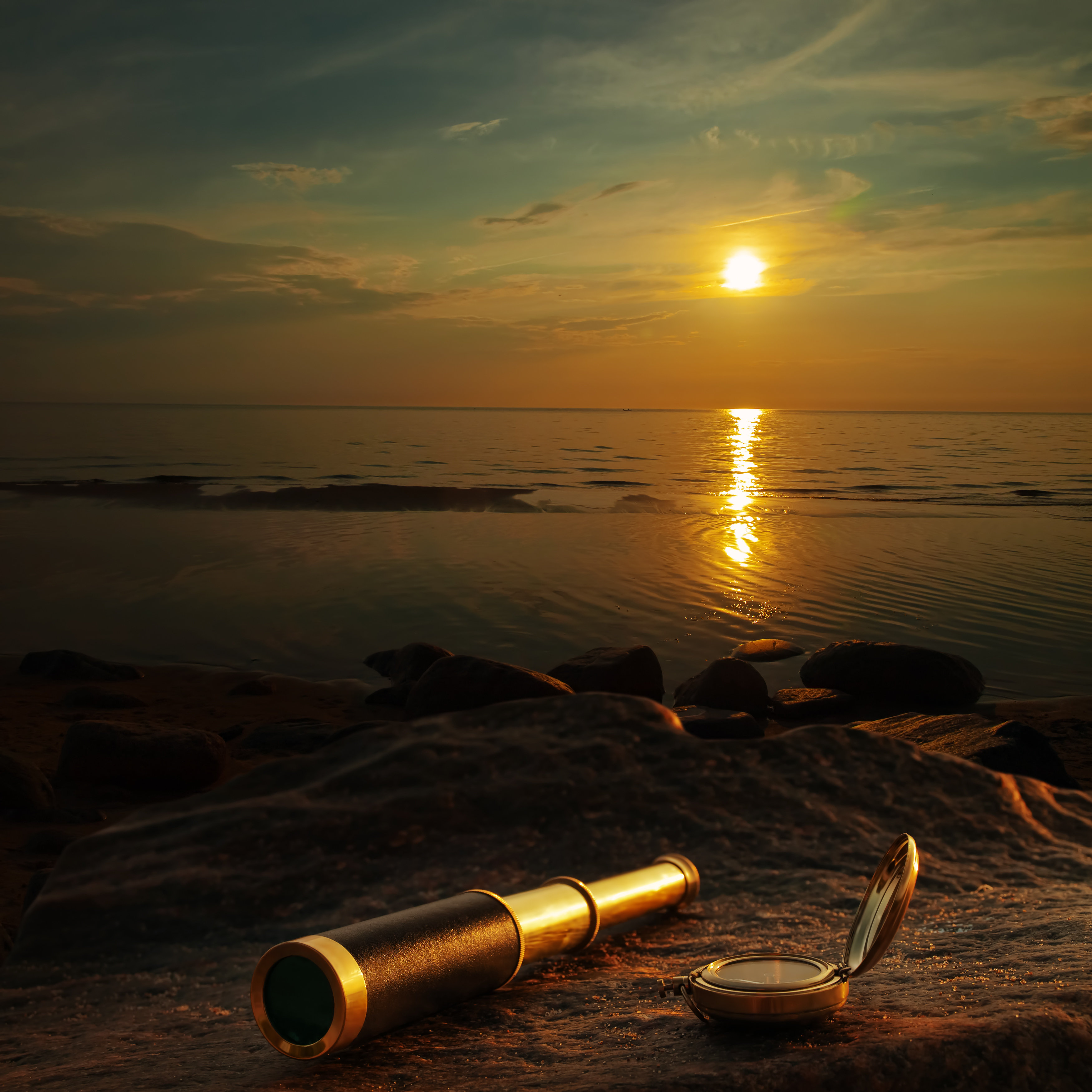 Highland Dunes Shoreline at Sunset by Rocter - Wrapped Canvas ...