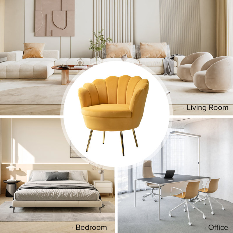 Etta Avenue™ Hendrix Velvet Barrel Chair & Reviews | Wayfair