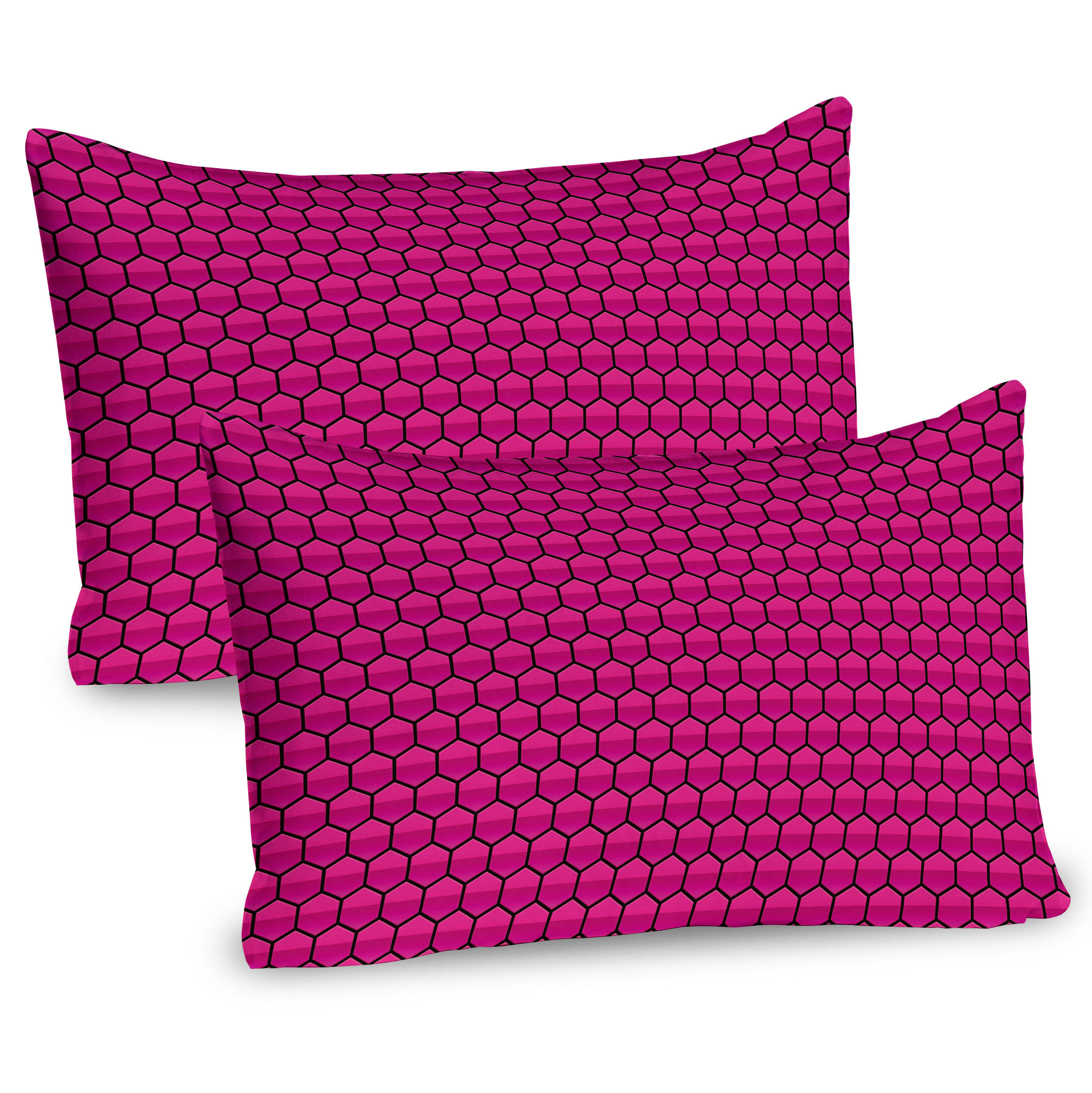 Ambesonne Hot Pink Pillow Sham 2 Pack Comb Pattern Hexagonal 30"x20 ...