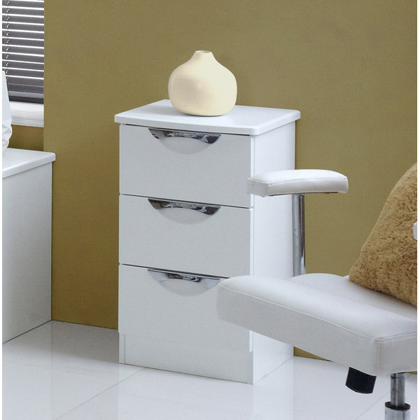 Brayden Studio Fully Assembled Ratley 3 Drawer Bedside Table & Reviews ...