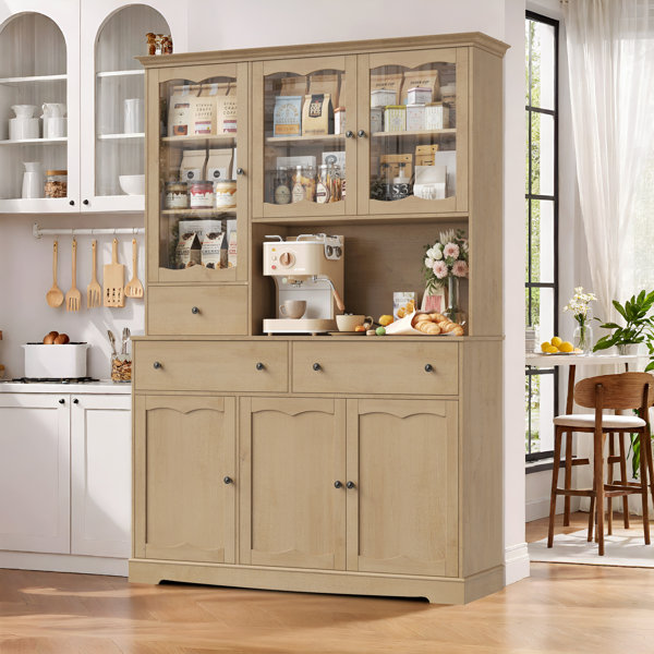 Lark Manor 74'' Wood Kitchen Pantry, Storage Cabinets With Adjustable ...