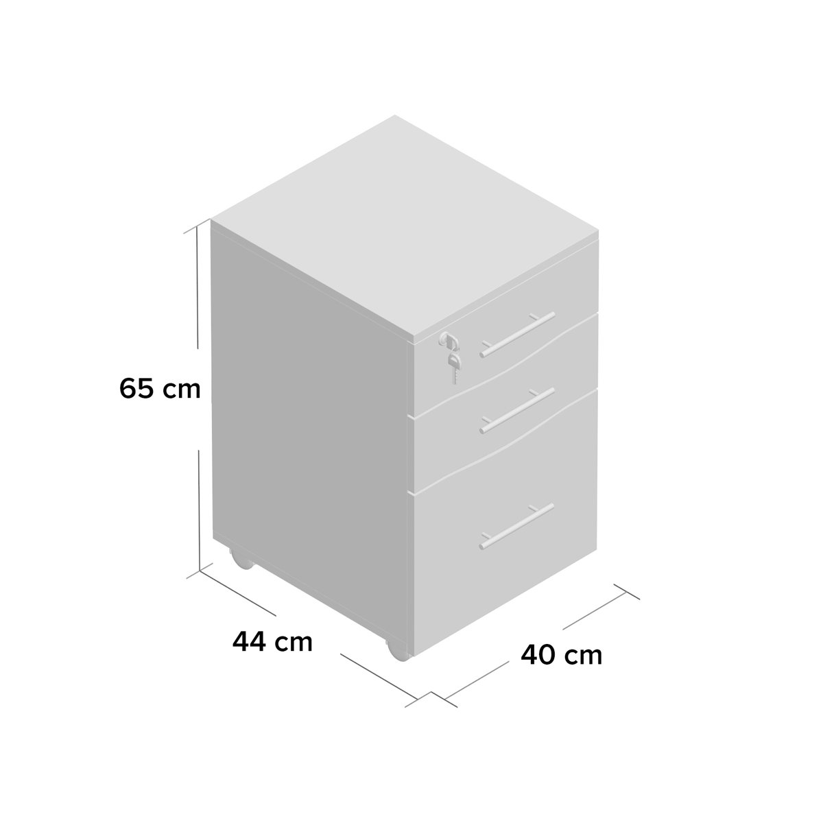 17 Stories Denzel Under Desk Mobile Pedestal 3 Drawer Unit, Filing ...