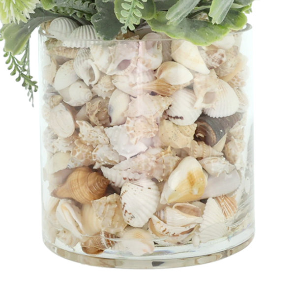 Creative Displays, Inc. Eucalyptus With Pom Poms In Shell Vase ...