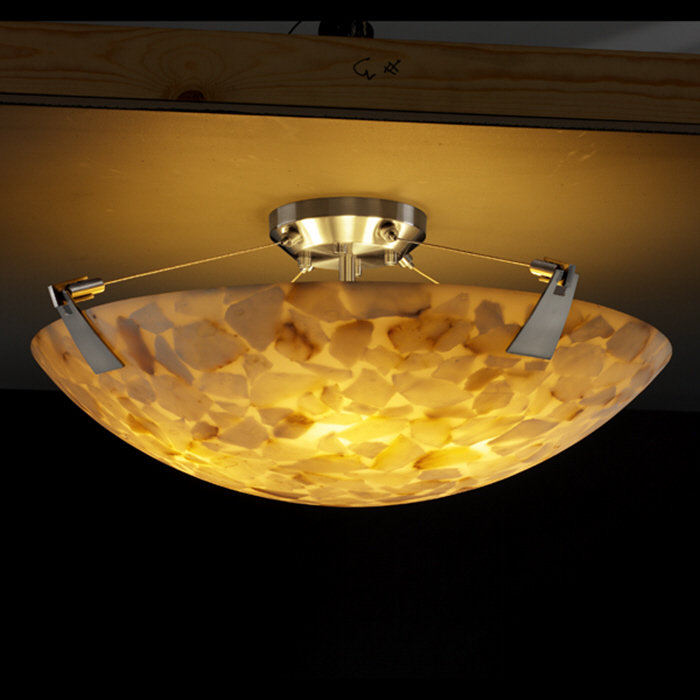 Winston Porter Nimley Shaved Alabaster Rocks Cast Into Resin Semi Flush ...