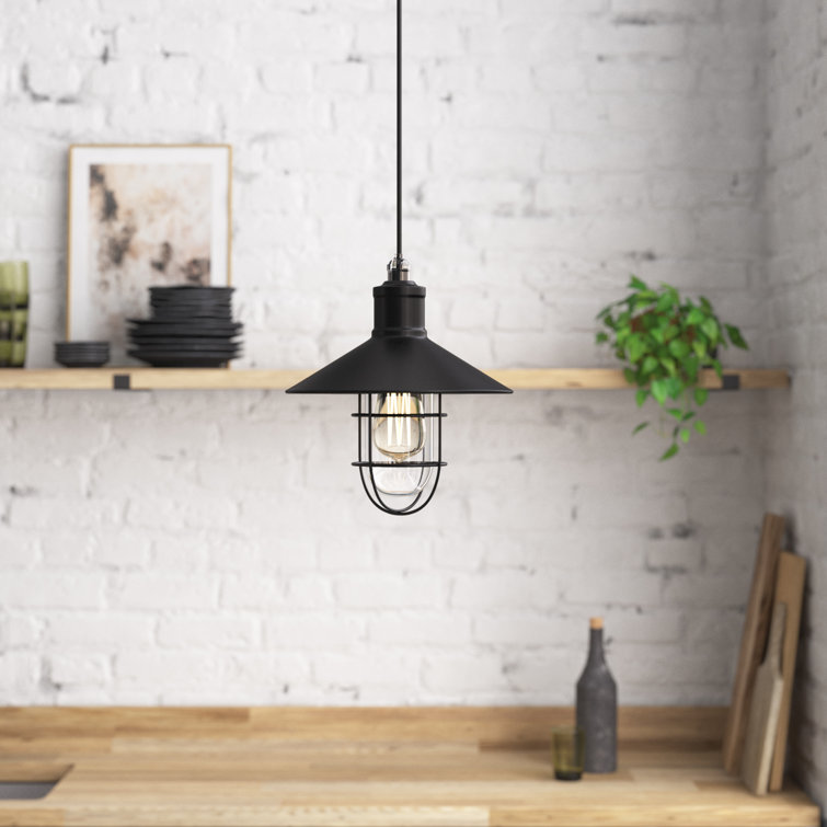Breakwater Bay Radom 1 - Light Satin Black Single Pendant & Reviews ...