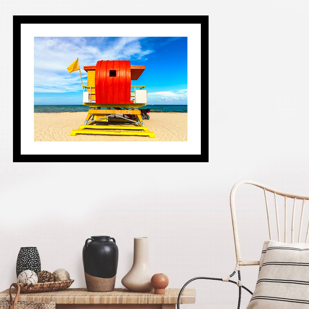 Highland Dunes Red Lifeguard Stand - Picture Frame Photograph | Wayfair