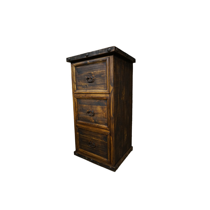 Loon Peak® Rustic 3 Drawer file cabinet | Wayfair