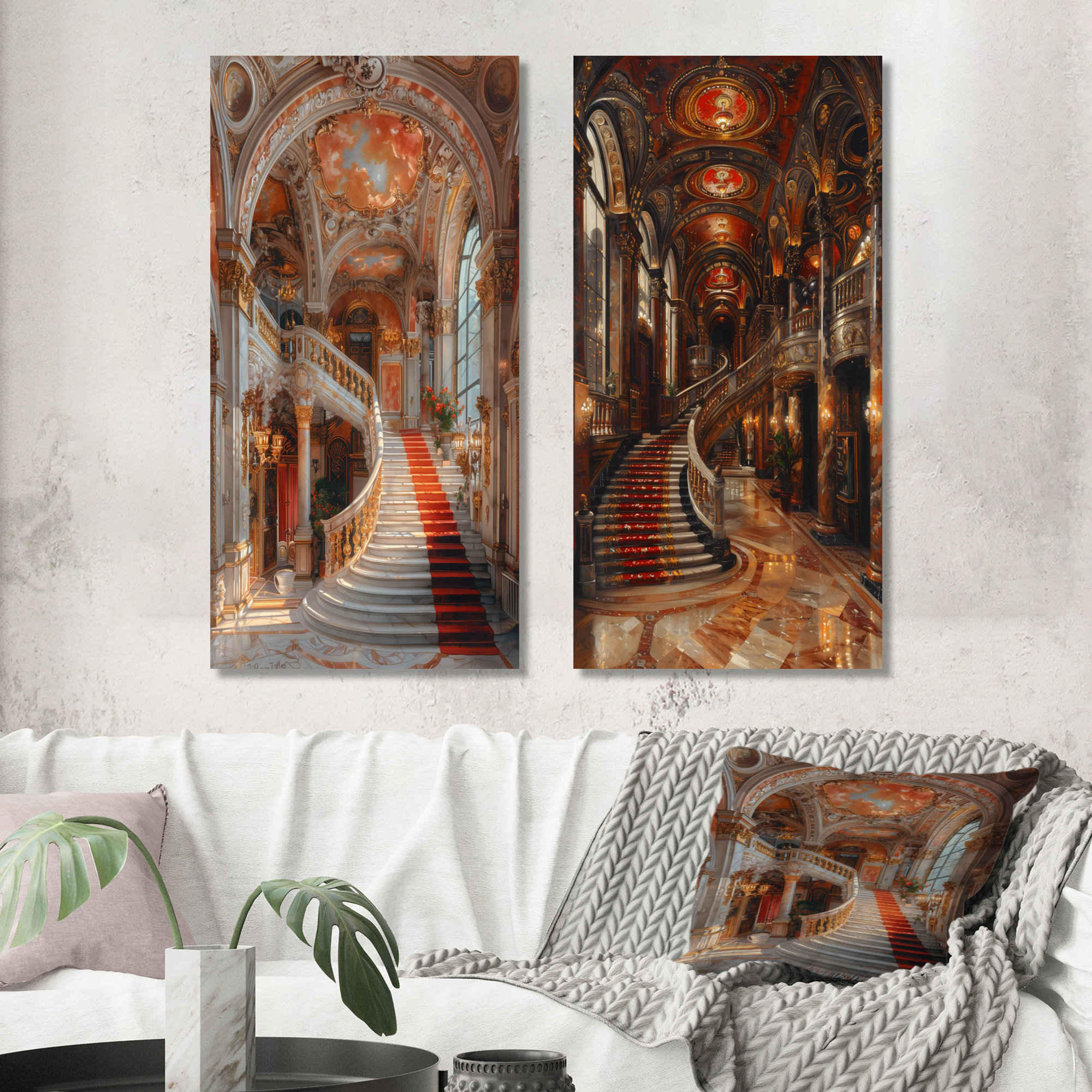 House of Hampton® Red Gold Grand Gala Opera House I - Opera Houses Wall ...