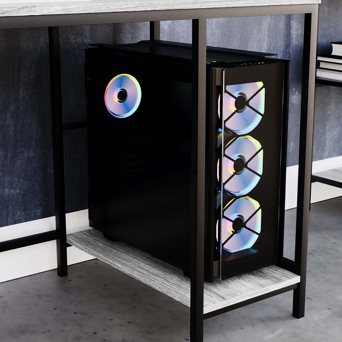 Borough Wharf Sylvie Industrial Style Computer Desk With Storage ...