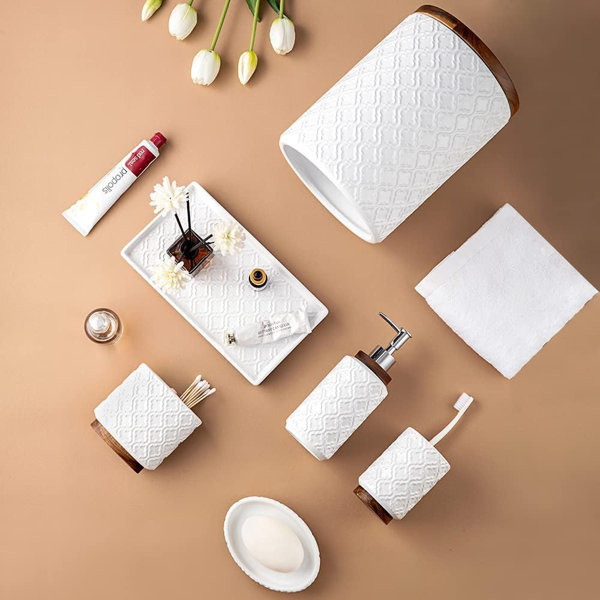 Wildon Home® Odbert Ceramic / Porcelain Bathroom Accessory Set | Wayfair
