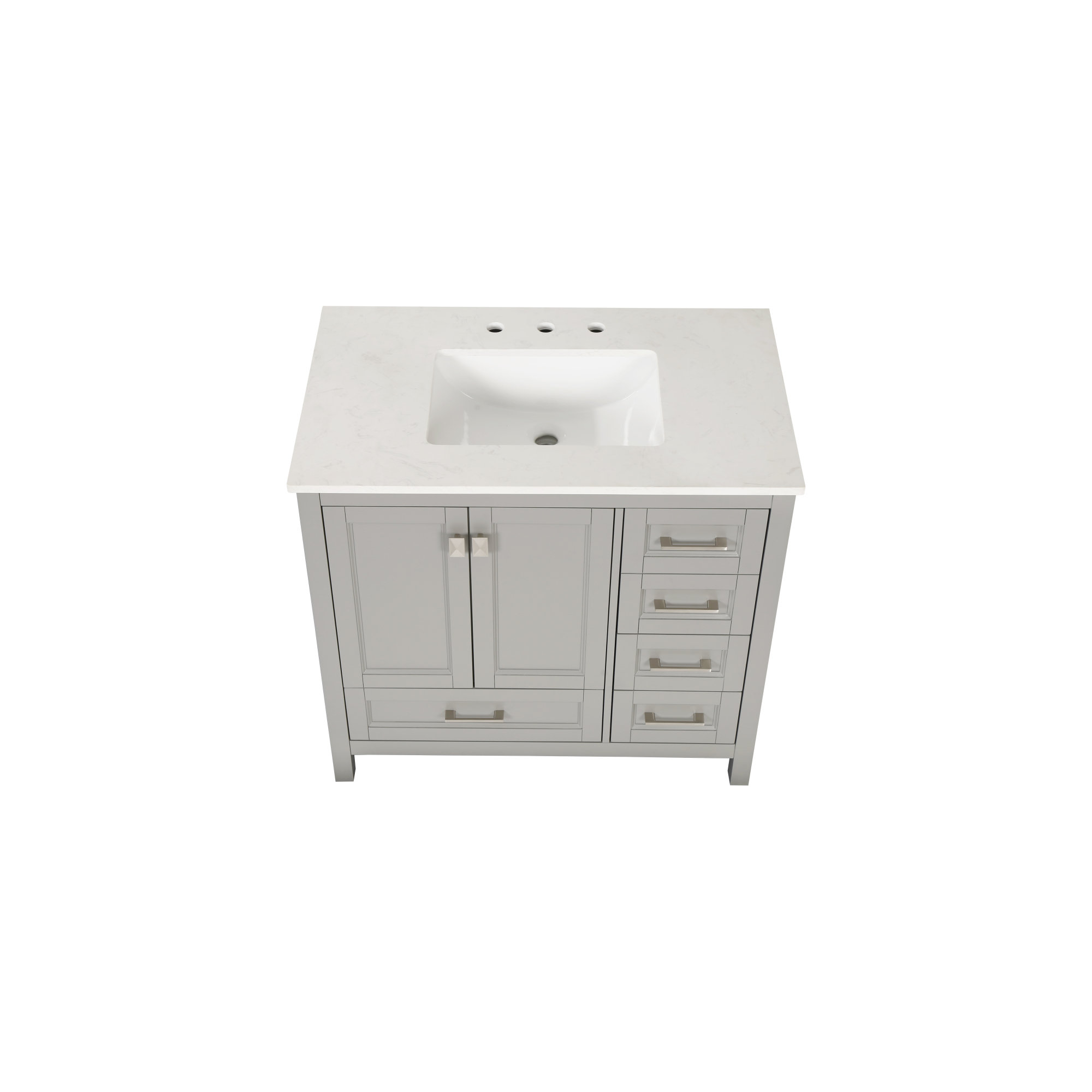 Red Barrel Studio Fully Assembled Grey 36-inch Vanity Sink Combo With ...
