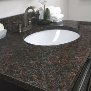 3S Stone 37'' Stone Single Vanity Top with Sink and 3 Faucet Holes ...