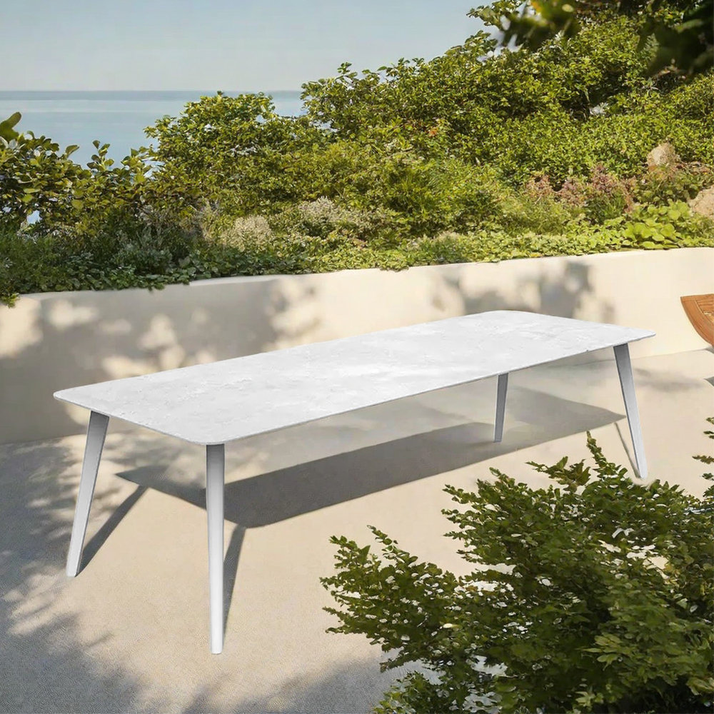 Elegance Furnishings Outdoor Courtyard Patio Table Rectangular 70.87 ...