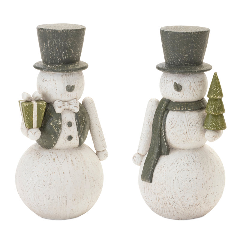 Gold Brushed Nutcracker Snowman (Set of 2) | Birch Lane